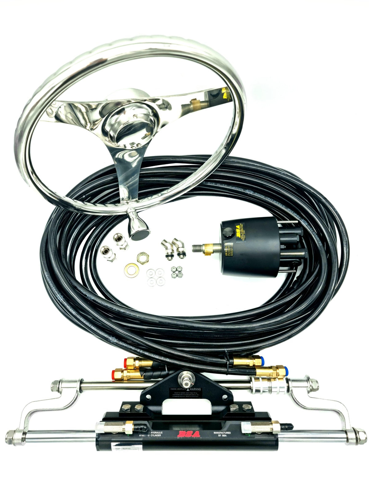 BSA Hydraulic Outboard Motor Steering Kits Up To 300HP — Boat Steering ...