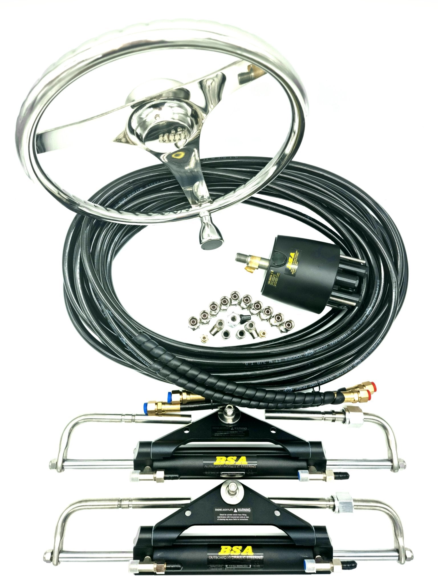 Twin Hydraulic Outboard Boat Steering Kit Up To Total 300HP — Boat ...